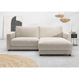 Ecksofa Home Affaire "Ecksofa Jiro, L-Form, gro&szlig;e Sitztiefe, Breite 226 cm", taupe, B:226cm H:85cm T:190cm, 100% Polyester, Sofas, Ecksofa, lose Sitz- & R&uuml;ckenkissen, weicher Polsteraufbau, komfortabel & modern