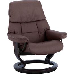 Relaxsessel stressless "Ruby", braun (braun batick), B:74cm H:97cm T:74cm, Leder BATICK: BATICK ist ein leicht korrigiertes, durchgef&auml;rbtes und genarbtes M&ouml;belleder, bei dem die meisten Unebenheiten und Spuren in der Regel entfernt wurden.;Leder PALOMA: PALOMA ist ein durchgef&auml;rbtes Semianilin-M&ouml;belleder mit nat&uuml;rlicher Narbung., Sessel, Relaxsessel, mit Classic Base, Gr&ouml;&szlig;e S, Gestell Eiche, Wenge