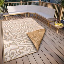 Outdoorteppich Hanse Home "Pangli, Wendeteppich", gelb (ocker), B:240cm H:5mm L:330cm, Polypropylen (PP), Teppiche, Outdoorteppich, In-& Outdoor, Teppich, Wetterfest, Balkon, Garten, Wohnzimmer, Modern