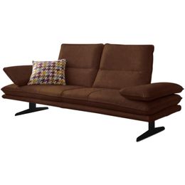 2,5-Sitzer W.Schillig "broadway, Designsofa mit tollem Sitzkomfort", braun (tabacco z69), B:236cm H:94cm T:96cm, Longlife Xtra-Leder Z69: Das feinnarbige, gedeckte Softleder Z69 besticht durch seine au&szlig;ergew&ouml;hnliche Weichheit im trendigen &raquo;Vintage-Look&laquo;, Hautst&auml;rke 0, 9 - 1, 1 mm, Sofas, 2 5-Sitzer, Sitztiefenverstellung, Kopfteil- & Seitenteilverstellung, Breite 216cm