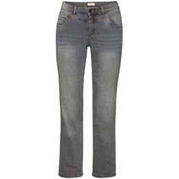 Stretch-Jeans sheego, Damen, Gr. 22, Kurzgr&ouml;&szlig;en, grau (grau denim), 98% Baumwolle, 2% Elasthan, unifarben, lang, Jeans Stretch-Jeans