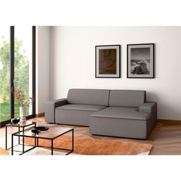 Ecksofa Trendmanufaktur "Graz, wahlweise mit Sitzvorschub und Bettkasten, L-Form, Breite 246 cm", grau (anthrazit), B:246cm H:73cm T:162cm, 100% Polyester, Sofas, Ecksofa, in Cord-, haustierfreundlichem LEO Struktur- oder LUMOS-3D-Bezug
