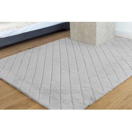 Teppich Padiro "Imala 125", grau, B:160cm H:30mm L:230cm, Polyester, Teppiche, Teppich, Besonders weiche Haptik, flauschig, gepr&auml;gtes Muster