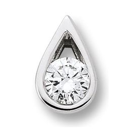 Kettenanh&auml;nger ONE ELEMENT "0.1 ct Diamant Brillant Tropfen Anh&auml;nger aus 585 Wei&szlig;gold", silber, Schmuckanh&auml;nger, Damen, 0,1 SI = kleine Einschl&uuml;sse mit Brillant, Wei&szlig;gold 585, Kettenanh&auml;nger