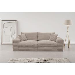 Big-Sofa WERK2 "Rozzana Mega Sofa mit viel Platz, aktuelle Bez&uuml;ge. Breite 246cm", grau (taupe), B:246cm H:82cm T:105cm, 100% Polyester, Sofas, Big-Sofa, mit losen R&uuml;ckenkissen, gem&uuml;tlich, in Cord, Breitcord und Pl&uuml;sch Bezug