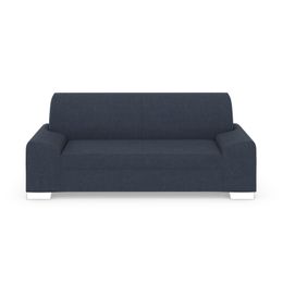 2,5-Sitzer DOMO collection "Anzio kubisches Design, flache Armlehnen, Breite 214cm", blau, B:214cm H:85cm T:93cm, Sofas, 2 5-Sitzer, Mit Federkern