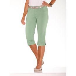 Caprijeans Casual Looks, Damen, Gr. 50, Normalgr&ouml;&szlig;en, gr&uuml;n (eucalyptus), 97% Baumwolle, 3% Elasthan, unifarben, knielang, Jeans Caprijeans
