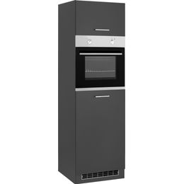 Backofen/K&uuml;hlumbauschrank KOCHSTATION "KS-Kehl", grau, B:60cm H:200cm T:60cm, MDF, Schr&auml;nke, Backofen/K&uuml;hlumbauschrank, f&uuml;r Einbauk&uuml;hlschrank, Nischenh&ouml;he 88cm