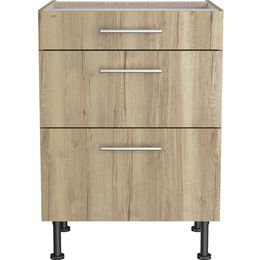 Unterschrank Optifit "Klara", braun (wildeiche), B:60cm H:87cm T:58,4cm, Holzwerkstoff, Schr&auml;nke, Unterschrank, Breite 60 cm