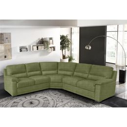 Ecksofa Egoitaliano "Doris, modernes Designerecksofa in hochwertigen Microfaserqualit&auml;ten", gr&uuml;n (kiwi), B:266cm H:90cm T:246cm, Luxus-Mikrofaser BLUSH (100% Polyester) ist ein innovatives Mikrofasergewebe mit wasser- und fleckenabweisenden Eigenschaften. Sie verhindert das Eindringen von Fl&uuml;ssigkeiten und &Ouml;len in das Textilgewebe. Mit einer neutralen Seifenl&ouml;sung k&ouml;nnen Flecken von Kaffee, Tee, W