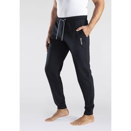 Sweathose BENCH. LOUNGEWEAR, Herren, Gr. 44/46 (S), N-Gr, schwarz, Sweatware, Obermaterial: 60% Baumwolle, 40% Polyester, unifarben, Basic, relaxed fit lang, Hosen Sweathose, Jogginghose mit Kordel, aus Baumwoll-Mix, Topseller