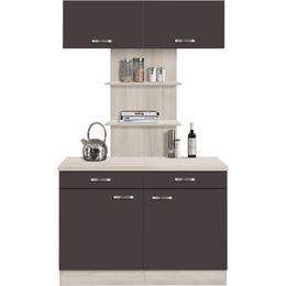 Buffet Optifit "Faro", grau (anthrazit), B:120cm H:206,6cm T:60cm, Schr&auml;nke, Buffet, mit Metallgriffen, Breite 120 cm