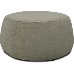 Hocker DOMO collection "800012", grau (taupe), B:75cm H:42cm T:75cm, 100% Polyester, Hocker, Hocker, Hocker rund gepolstert