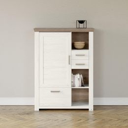 Highboard "York", braun (pino aurelio mit eiche nelson), B:105cm H:143cm T:42cm, SET ONE BY Musterring, Sideboards, Highboard, Typ 25 und 26, in 3 Farbvarianten, Beleuchtung optional, Breite 105 cm