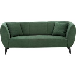 3-Sitzer Home Affaire, gr&uuml;n, B:208cm H:83cm T:88cm, 100% Polyester, Sofas, 3-Sitzer, zwei verschiedene Fu&szlig;farben w&auml;hlbar