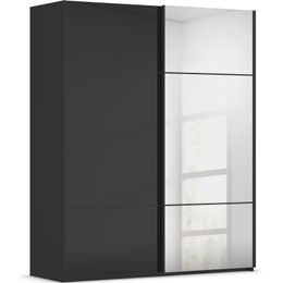 Schwebet&uuml;renschrank Rauch "Kleiderschrank Schrank Garderobe Schlafzimmerschrank SCALE-TRIO", schwarz (schwarz, glas schwarz, griffleisten schwarz), B:181cm H:223cm T:67cm, Holzwerkstoff, Schr&auml;nke, Schwebet&uuml;renschrank, edle dreigeteilte Front mit 2 Zierleisten Spiegel/Glas MADE IN GERMANY