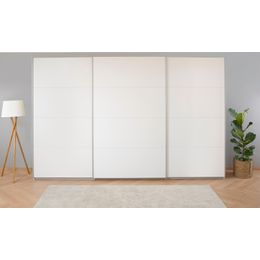 Schwebet&uuml;renschrank Rauch "Kleiderschrank Schrank Garderobe KOLUNA mit Dekor-Front", wei&szlig; (alpinwei&szlig;), B:360cm H:210cm T:62cm, Holzwerkstoff, Schr&auml;nke, Schwebet&uuml;renschrank, inkl. 2 Innenschubladen sowie extra Einlegeb&ouml;den MADE IN GERMANY