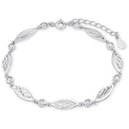 Armband Amor "Marquise", silber (silberfarben, kristallwei&szlig;), Armb&auml;nder, Damen, 20cm, Silber 925 (Sterlingsilber), Armband, mit Zirkonia (synth.)