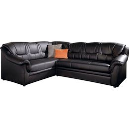Ecksofa DOMO collection "Montana, zeitlose R&uuml;ckensteppung, bequeme Armlehnen, L-Form", schwarz, B:234cm H:84cm T:185cm, Sofas, Ecksofa, wahlweise mit Bettfunktion