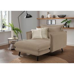 Loveseat Home Affaire "Lazio", braun (hellbraun), B:111cm H:101cm T:167cm, 90% Polyester, 5% Nylon, 5% Rayon, Sessel, Loveseat, moderner Sessel mit einer bequemen Polsterung, 2 Stk. Zierkissen