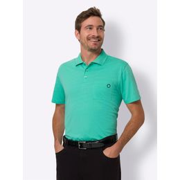 Poloshirt CLASSIC "Kurzarm-Poloshirt", Herren, Gr. 48/50, blau (blaugr&uuml;n), 100% Baumwolle, unifarben, Shirts Poloshirt