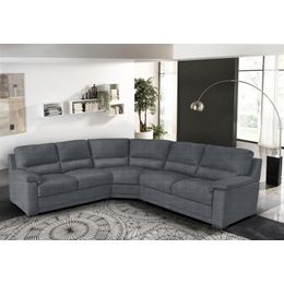 Ecksofa Egoitaliano "Doris, modernes Designerecksofa in hochwertigen Microfaserqualit&auml;ten", grau (charcoal), B:266cm H:90cm T:246cm, Luxus-Mikrofaser BLUSH (100% Polyester) ist ein innovatives Mikrofasergewebe mit wasser- und fleckenabweisenden Eigenschaften. Sie verhindert das Eindringen von Fl&uuml;ssigkeiten und &Ouml;len in das Textilgewebe. Mit einer neutralen Seifenl&ouml;sung k&ouml;nnen Flecken von Kaffee, Te