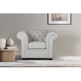 Sessel Home Affaire "CHARENTE, Chesterfield, Wellenfederung, Ma&szlig;e B/T/H: 105/89/74 cm", beige (creme), B:105cm H:74cm T:89cm, 100% Polyester, Sessel, Sessel, mit edler Knopfheftung und typischen Armlehnen
