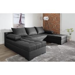 Wohnlandschaft Collection AB "Josy U-Form, B: 269 cm", grau (anthrazit), B:269cm H:41cm T:161cm, 100%Polyester, Sofas, Wohnlandschaft, mit Bettfunktion & Bettkasten, Federkern