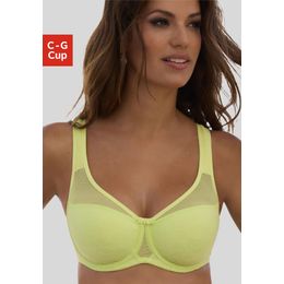 Minimizer-BH Nuance, Damen, Gr. 75, Cup C, gr&uuml;n (lime), Spitze, Obermaterial: 83% Polyamid, 17% Elasthan, BHs Minimizer-BH, mit B&uuml;gel und breiten Tr&auml;gern, aus festem Jacquardmaterial, Topseller