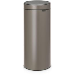 M&uuml;lleimer Brabantia "Touch Bin New, 30L", silber (platinum), B:29,5cm H:72cm T:32cm &Oslash;:29,5cm, Kunststoff, Metall, M&uuml;lleimer, M&uuml;lleimer, Soft-Touch-&Ouml;ffnungssystem
