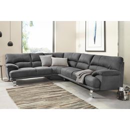 Ecksofa Trendmanufaktur "Cecilia II, in italienischen Design, bequem, hoher Sitzkomfort, L-Form", grau (anthrazit), B:280cm H:87cm T:240cm, Microfaser Vintage (100% Polyester);Struktur (100% Polyester);Struktur fein (100% Polyester), Sofas, Ecksofa, extrabreite Armlehnen f&uuml;r noch mehr Sitzkomfort