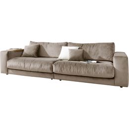 Big-Sofa 3C CANDY "Enisa II", beige (sand), B:290cm H:86cm T:127cm, 100% Polyester, Sofas, Big-Sofa, incl. 1 Flatterkissen, Wahlweise mit Flecken-Schutz-Bezug Easy care