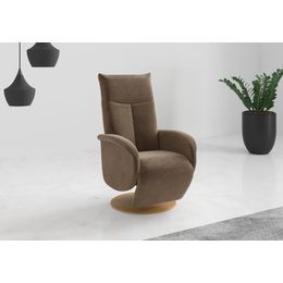 TV-Sessel Home Affaire "Glendale", hellbraun, B:75cm H:112cm T:82cm, 100% Polyester, Sessel, TV-Sessel, wahlweise mit Aufstehhilfe, 2 Motoren und Akku