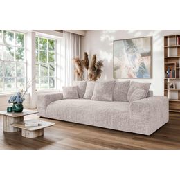 Big-Sofa Home Affaire "LAKESIDE 3-Sitzer Schlafsofa mit Bettkasten, Breite 256,5 cm", hellbeige, B:256,5cm H:82cm T:122cm, 100% Polyester, Sofas, Big-Sofa, Liegefl&auml;che 168,5x195 cm, hoher Sitzkomfort, Ma&szlig;e B/T/H: 256/122/82cm