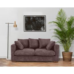 2-Sitzer Home Affaire "Coray", braun (dunkelbraun), B:175cm H:80cm T:113cm, 100% PES, Sofas, 2-Sitzer, extra weich und kuschelig, F&uuml;llung mit Federn und Daunen