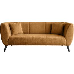 3-Sitzer Home Affaire, gold (goldfarben), B:208cm H:83cm T:88cm, 100% Polyester, Sofas, 3-Sitzer, zwei verschiedene Fu&szlig;farben w&auml;hlbar