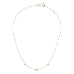 Collier Luigi Merano "Collier mit 3 funkelnden Lab Grown Diamanten, Brillantschliff, Gold 375", gold, Halsketten, Damen, Gelbgold 375, Collier
