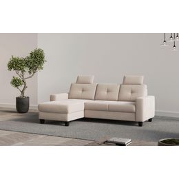 Ecksofa Home Affaire "Varese", beige (creme), B:239cm H:91cm T:164cm, 100% Polyester, Sofas, Ecksofa, wahlweise mit Bettfunktion und Bettkasten