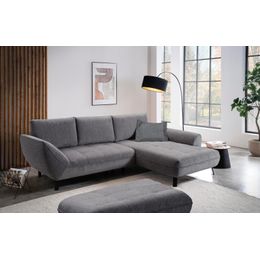 Ecksofa exxpo - SOFA FASHION "Bellini, Materialmix oder komplett Struktur, Breite 268cm, bequem", anthrazit, B:260cm H:92cm T:187cm, Sofas, Ecksofa, bequem und modern, Chenille-Struktur Bezug, L-Form