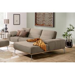 Ecksofa W.Schillig "run, Designsofa mit tollem Sitzkomfort, bequem, L-Form", beige (ecru w82), B:319cm H:88cm T:178cm, Longlife Xtra-Leder Z73: Naturwalkleder der Luxusklasse aus den erlesensten Rohh&auml;uten. Hautst&auml;rke 1, 1 &ndash; 1, 3 mm;ROHLEDER Jacquard-Flachgewebe Q2 W60 (63% Polyester, 37% Polyacryl);ROHLEDER Chenille-Flachgewebe Q2 W77 (68% Polyacryl, 32% Polyester);Stoff S37 (100% Polyester), Sofa