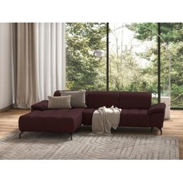 Sit & More Ecksofa SIT & MORE "Cool L-Form", lila (chianti), B:290cm H:79cm T:185cm, Sofas, Ecksofa, wahlweise mit Kopfteilverstellung und Vorziehsitz, motorisch