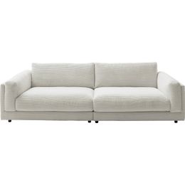 Big-Sofa 3C CANDY "Karalis mit extra gro&szlig;er Sitztiefe, elegantes Mega Sofa zum Relaxen", grau (hellgrau), B:294cm H:85cm T:150cm, 88% Polyester, 12% Polyacryl, Sofas, Big-Sofa, auch in Cord- oder Leder-Bezug, lose Kissen, loungige Bequemlichkeit