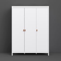 Kleiderschrank Home Affaire "Madrid, Dreht&uuml;renschrank, Aufbewahrung Kasten Schrank Stauraum", wei&szlig;, B:149,8cm H:199cm T:58,4cm, Holzwerkstoff, Schr&auml;nke, Kleiderschrank, 3t&uuml;riger Schrank mit 5 Einlegeb&ouml;den und Kleiderstange, Breite 150 cm