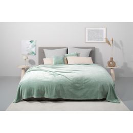 Tagesdecke OTTO HOME "Desner3", jade, B:240cm L:250cm, Polyester, Tagesdecken, Tagesdecke, mit Cashmere-Touch, viele Farben erh&auml;ltlich, Decke ab 140x210 cm