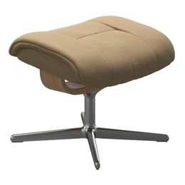 Fu&szlig;hocker stressless "Mayfair", beige (sand paloma), B:55cm H:41cm T:39cm, Leder PALOMA: PALOMA ist ein durchgef&auml;rbtes Semianilin-M&ouml;belleder mit nat&uuml;rlicher Narbung., Hocker, Fu&szlig;hocker, mit Cross Base, Gr&ouml;&szlig;e S, M & L, Holzakzent Eiche