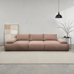 Big-Sofa DOMO collection "&Eacute;vora Megasofa Breite 324 cm", rust, B:324cm H:80cm T:113cm, 95% Polyester, 5% Baumwolle, Sofas, Big-Sofa, Federkern, inkl. Armlehnenverstellung, Struktur grob, rust