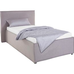 Polsterbett "Isaline", grau (taupe), B:133cm L:213cm, 100% Polyester, LeGer Home by Lena Gercke, Betten, Polsterbett, wahlweise ohne Matratze oder mit 3 Matratzenarten, Kopfteilh&ouml;he 107 cm