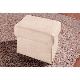 Sit & More Hocker SIT & MORE "Bellevue", beige (natur), B:58cm H:45cm T:58cm, Luxus-Microfaser ALTARA NUBUCK (100% Polyester);SOFTLUX-Kunstleder;NaturLEDER (echtes Rindsleder), Hocker, Hocker