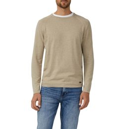 Rundhalspullover s.Oliver, Herren, Gr. S, beige, Strick, Obermaterial: 100% Baumwolle, unifarben, regular fit normal, Rundhals, Raglan&auml;rmel, Pullover Rundhalspullover, mit Raglan&auml;rmeln