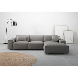 Ecksofa Home Affaire "Glimminge auch in Breitcord, Feincord, Boucl&eacute; + Easy care-Bezug", grau, B:294cm H:71cm T:191cm, 100% Polyester, Sofas, Ecksofa, L-Form, Breite 294, Zierkissen